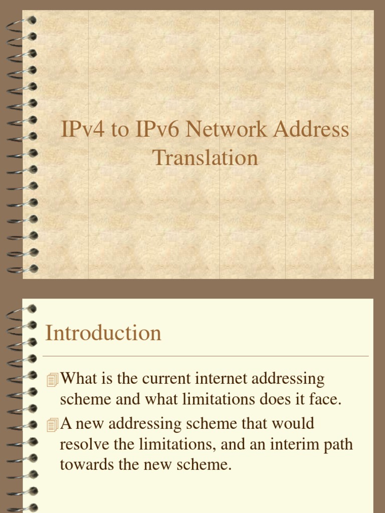 Ipv4 To Ipv6 Network Address Translation | PDF | I Pv6 | Internet ...