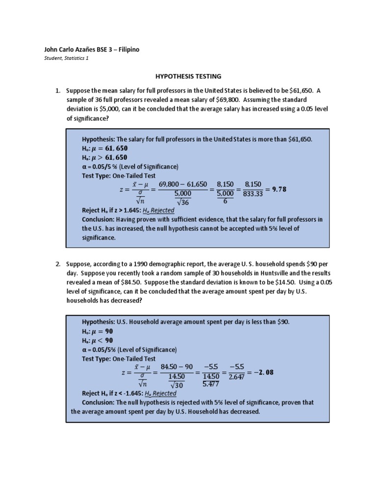 Hypothesis Testing Assignment Pdf 5905