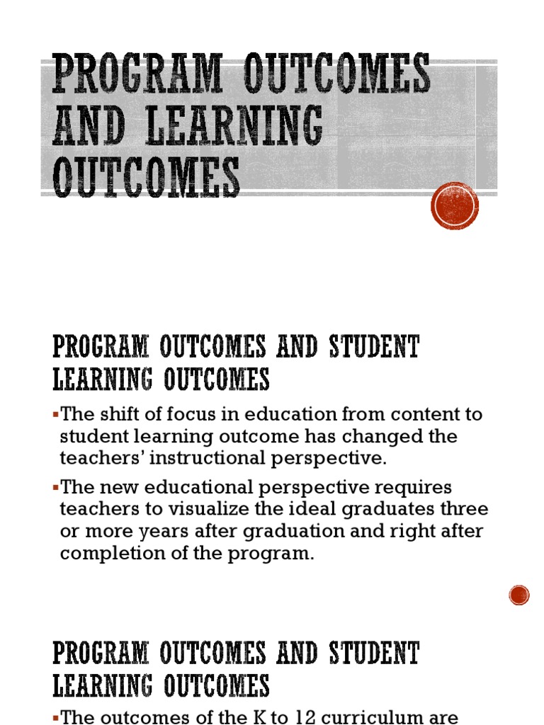 Program Outcomes and Learning Outcomes | PDF | Competence (Human ...