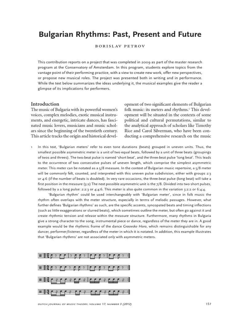 Borislav Petrov - Bulgarian Rhythms Past, Present and Future PDF | PDF ...