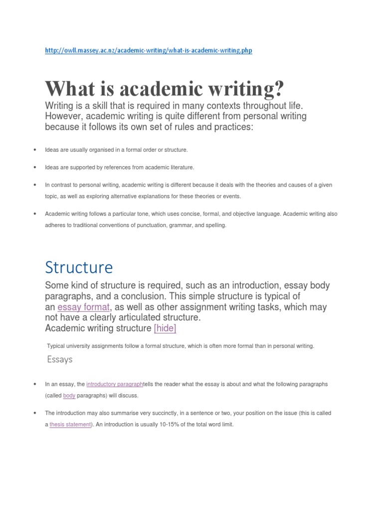 Understanding Academic Writing Essentials | PDF | Essays | Academic Journal