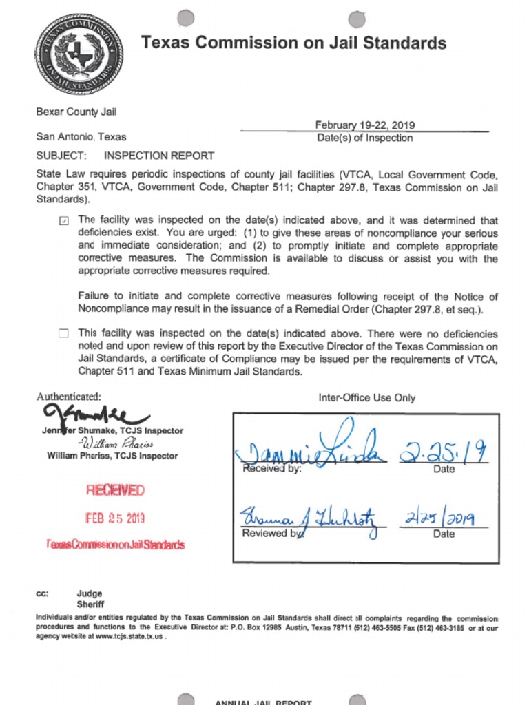 Escapes, deaths and suicide among findings in just-released Bexar County Jail report | kens5.com