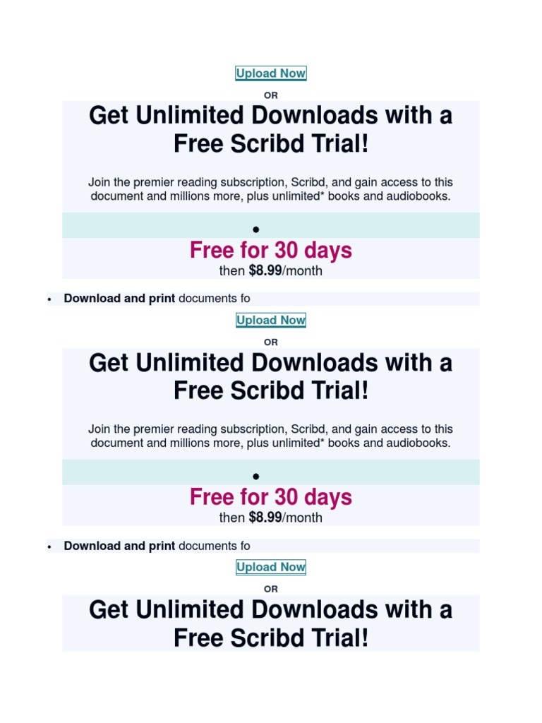 Get Unlimited Downloads With A Free Scribd Trial! | PDF
