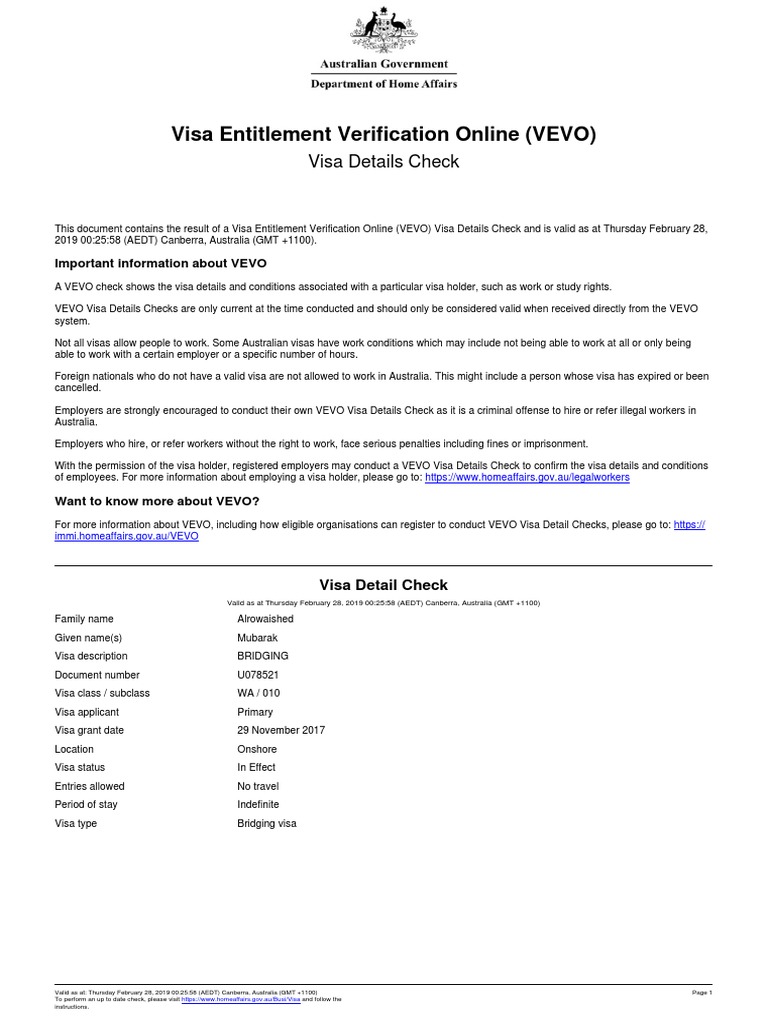 VEVO Visa Details Check - Mubarak Alrowaished | PDF | Travel Visa ...