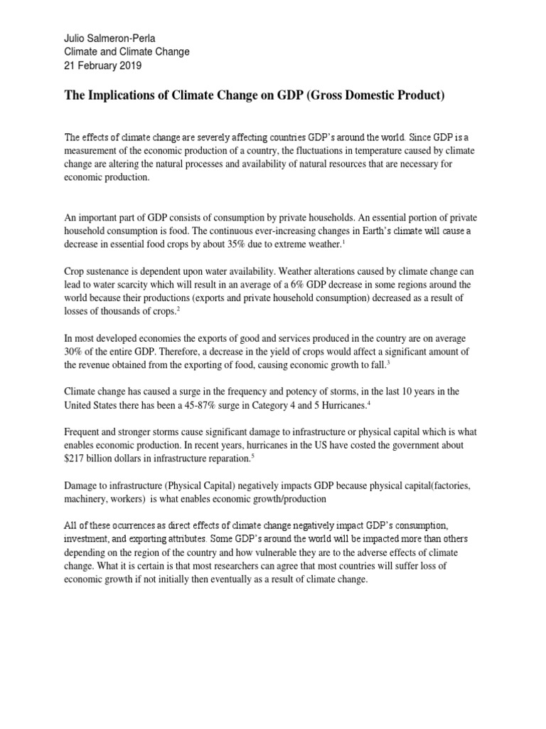 One Pager Climate Change-Research Paper | PDF | Gross Domestic Product ...