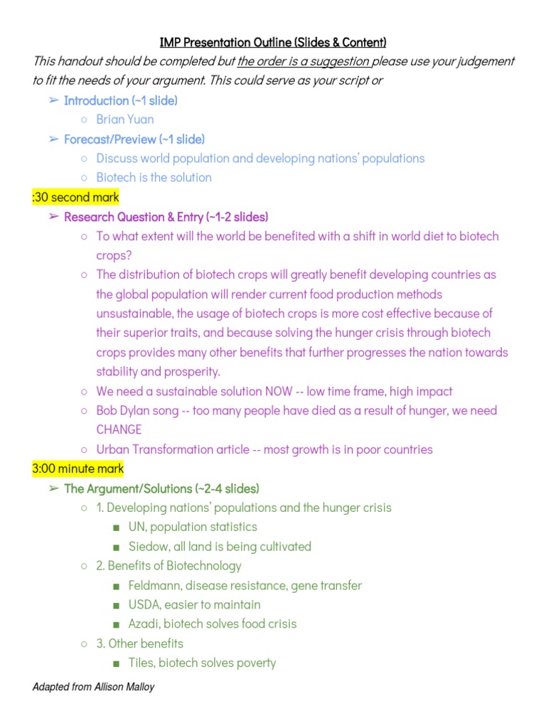 IMP Outline | Download Free PDF | Developing Country | Biotechnology