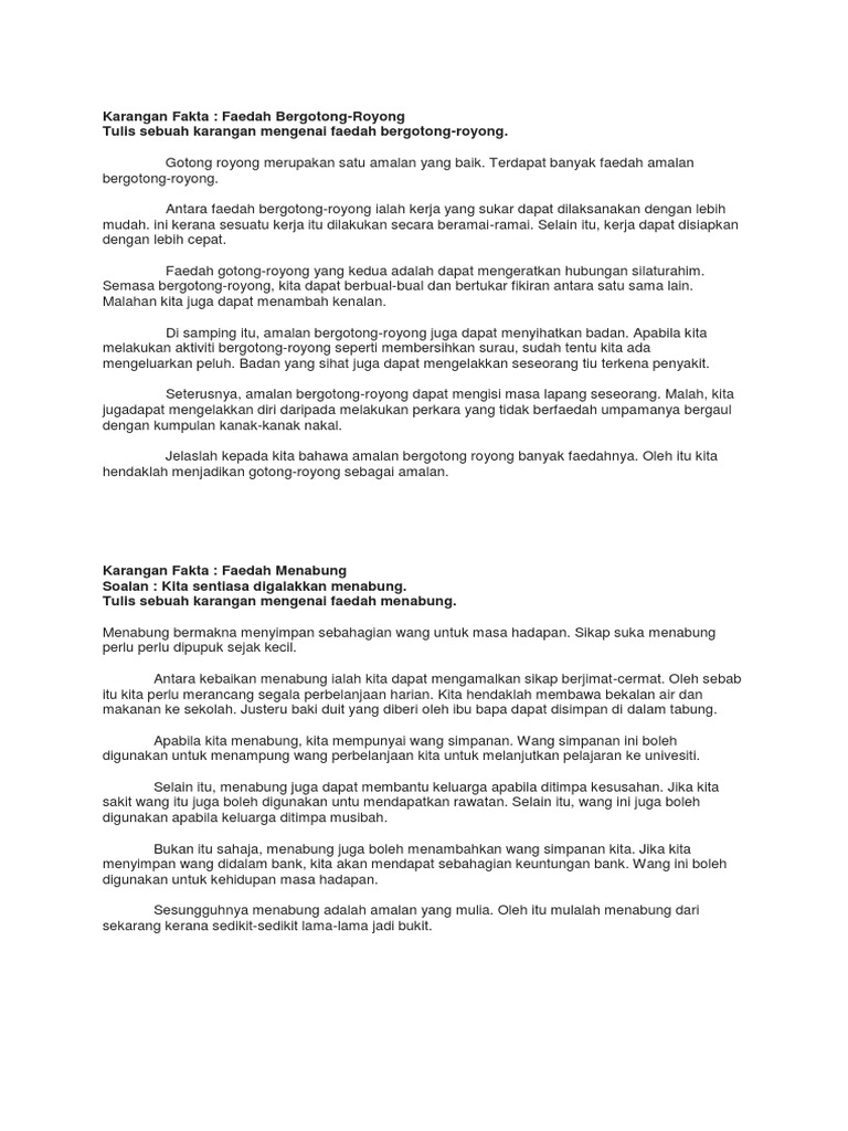 Contoh Karangan Fakta | PDF