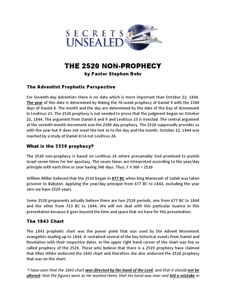 Adventist Prophetic Perspective of the 2520 Non-Prophecy | PDF ...
