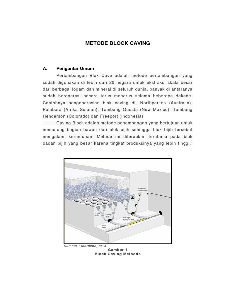 Metode Penambangan Block Caving | PDF | Griya & Taman | Teknologi ...