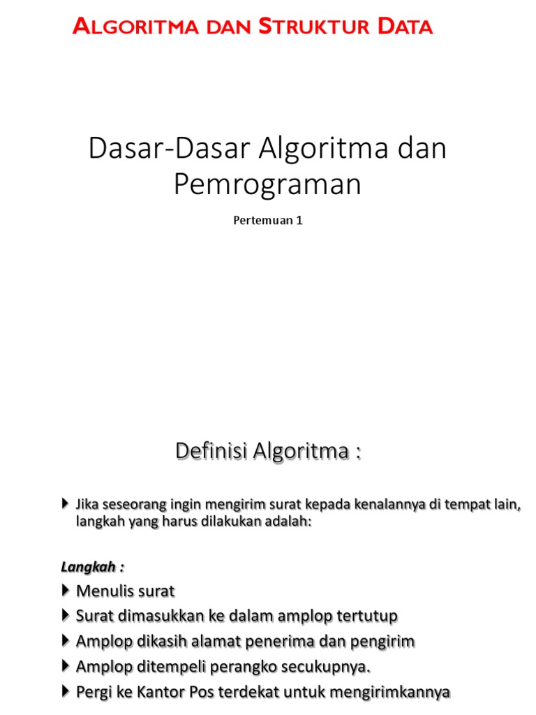 Pertemuan 1 Dasar-Dasar Algoritma Dan Pemrograman | PDF