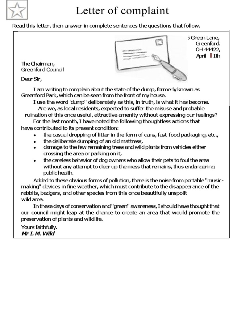 Complaint Letter | PDF