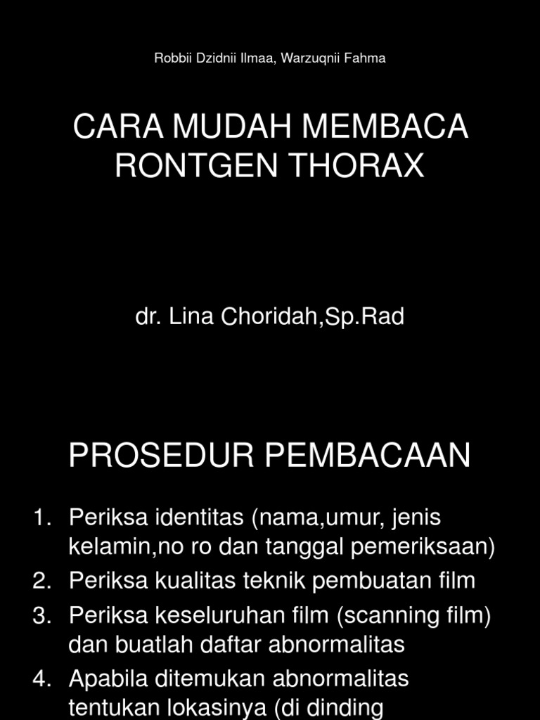 Cara Mudah Membaca Rontgen Thorax | PDF