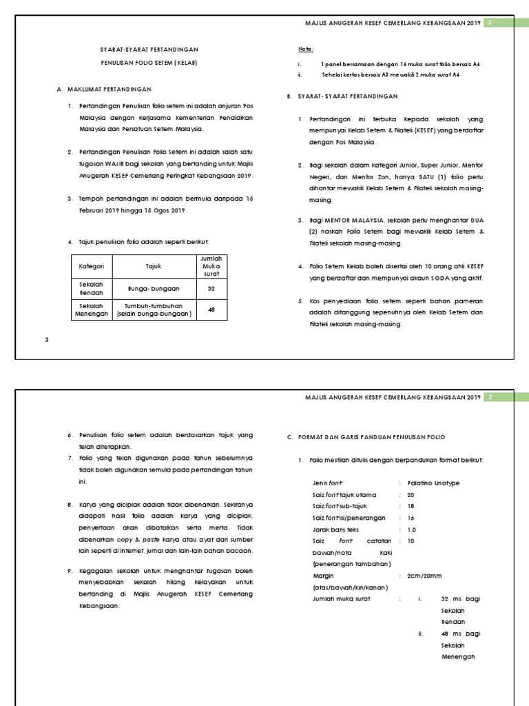Folio Setem 2018 - Kelab | PDF