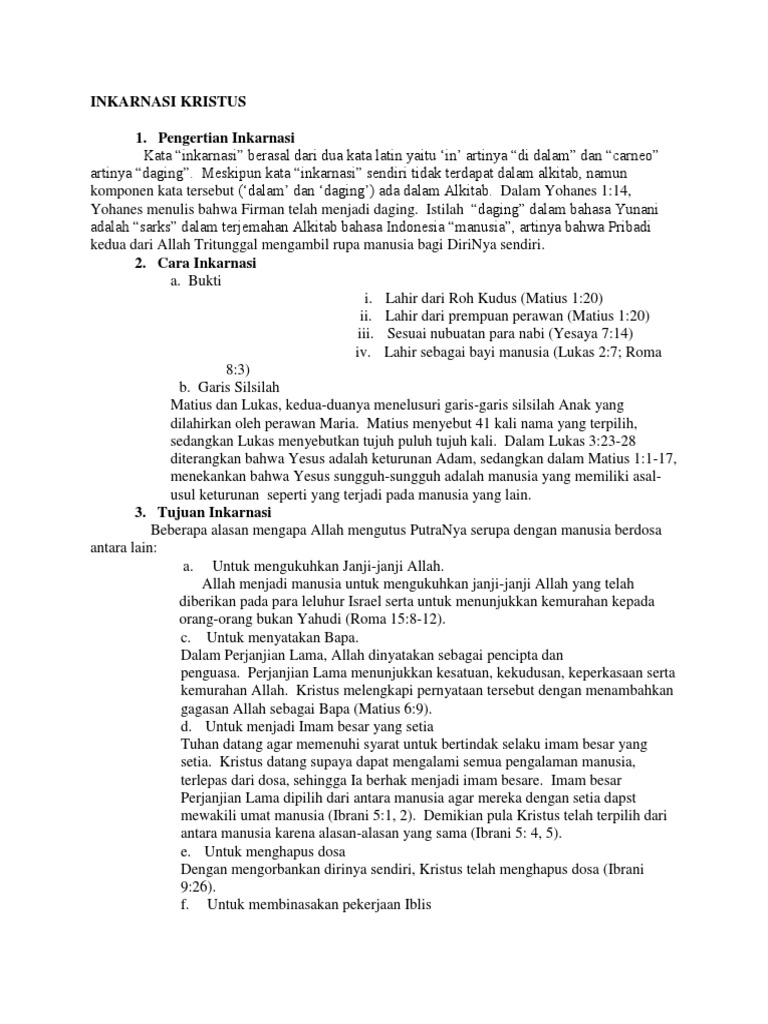 Inkarnasi Kristus | PDF