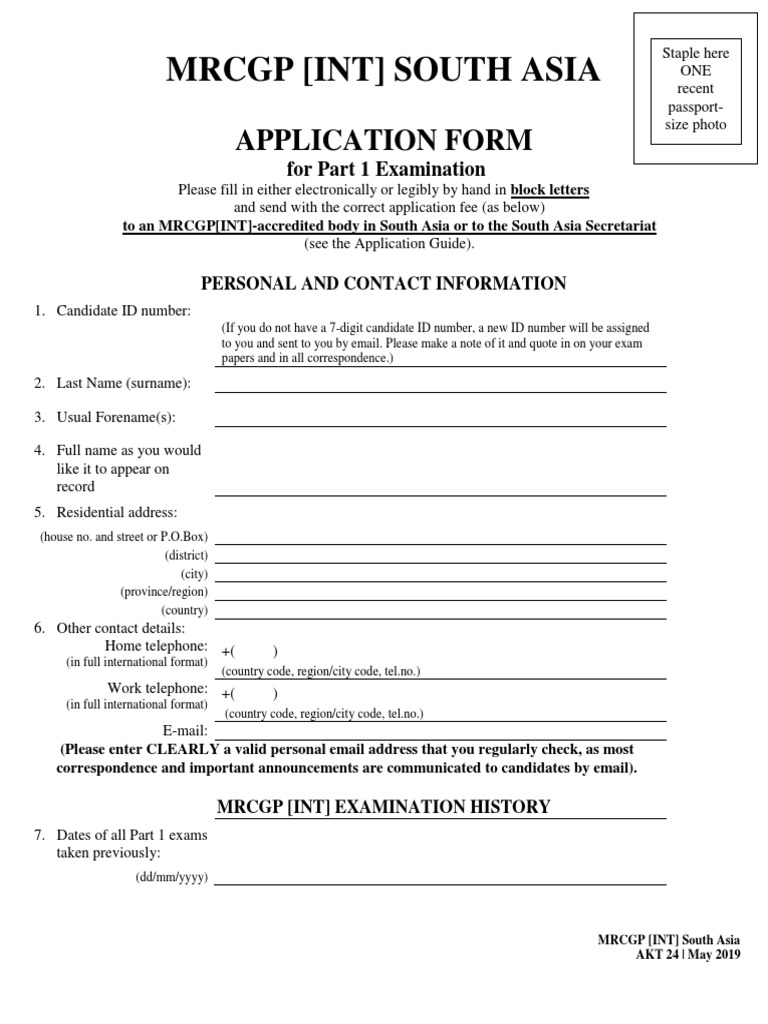 Akt MRCGP 2019 Application Form | PDF | Medical School | General ...