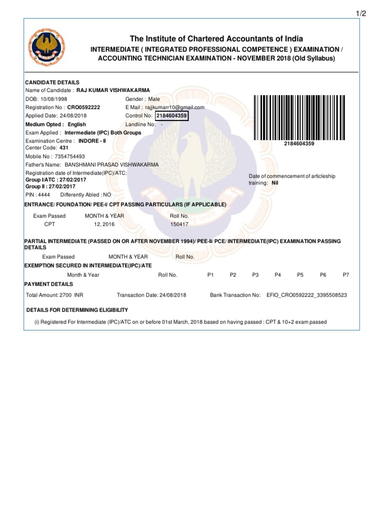 Registration Form CRO0592222-IPC | PDF | Service Industries | Government