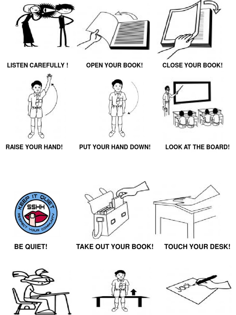 Listen Carefully ! Open Your Book! Close Your Book! | PDF