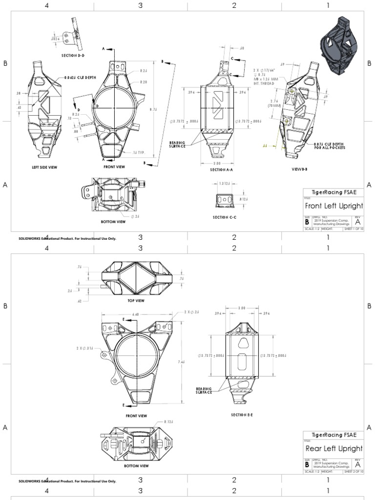 2019 FSAE Suspension Manufacturing Drawings | PDF | Suspension (Vehicle ...