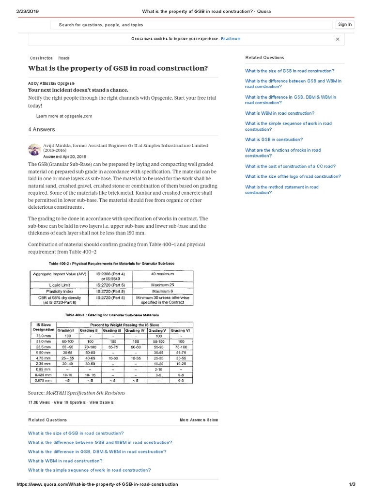 Properties and Functions of Granular Sub-Base (GSB) in Road ...