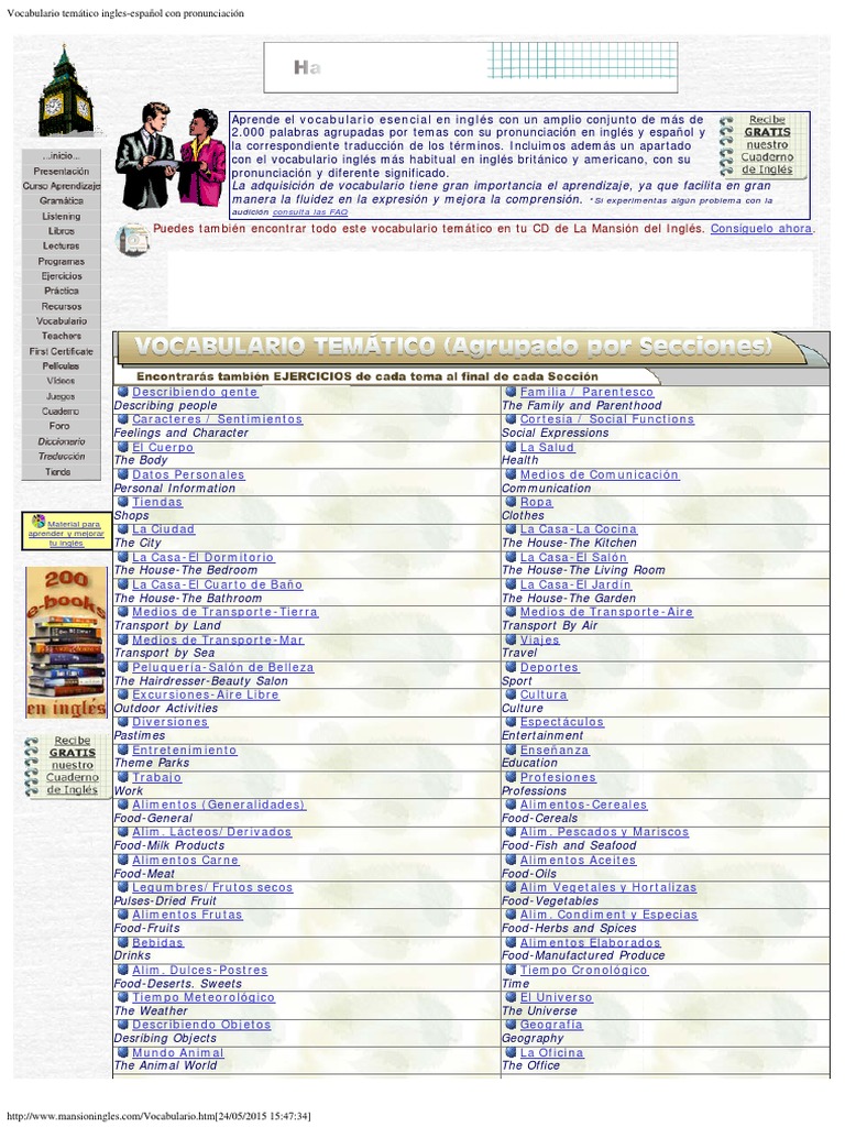 Vocabulario Tematico PDF | PDF | Anatomía humana | Padre e hijo
