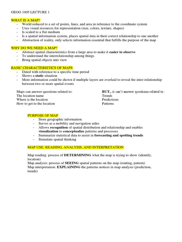 Geog 1005 Lecture 1 | PDF