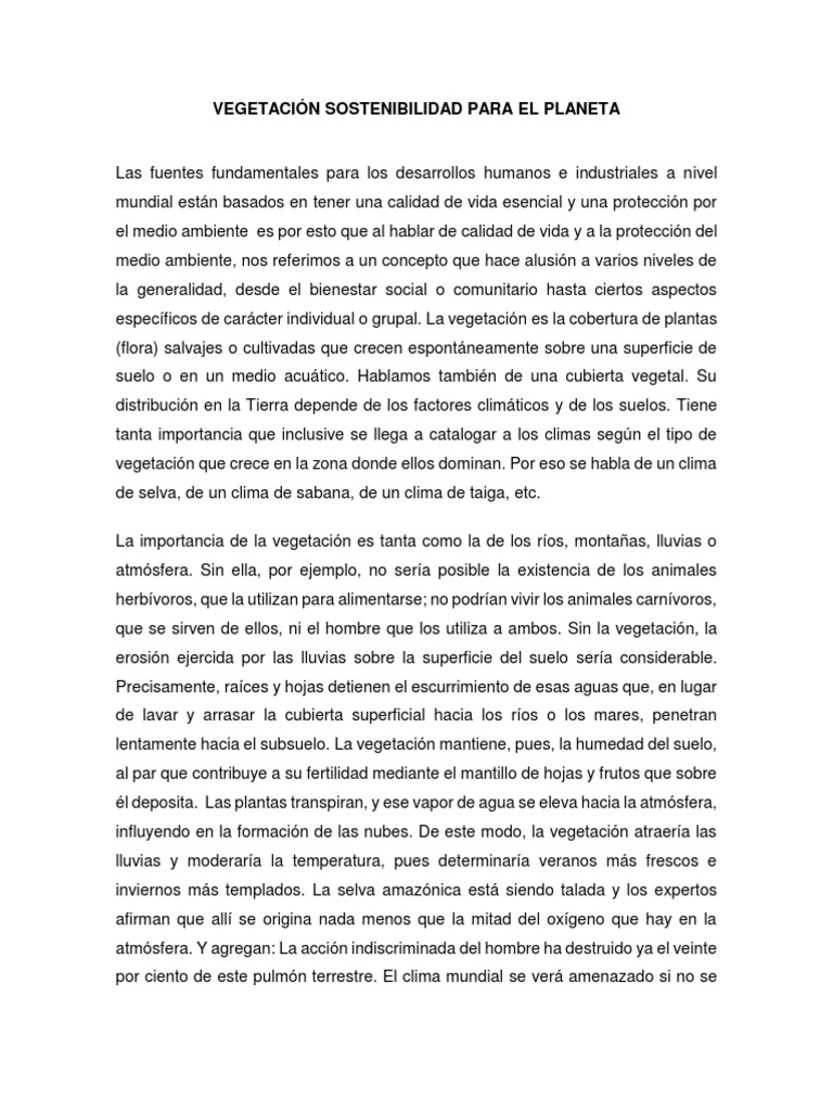 Importancia de la Vegetación en Panamá | PDF | Vegetación | Suelo