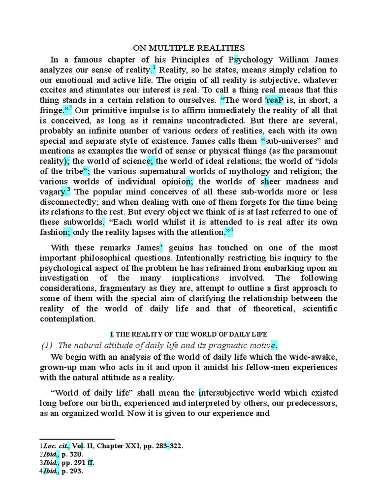 Multiple Realities Explored | PDF | Reality | Phenomenology (Philosophy)