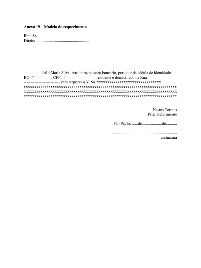 Modelo requerimento