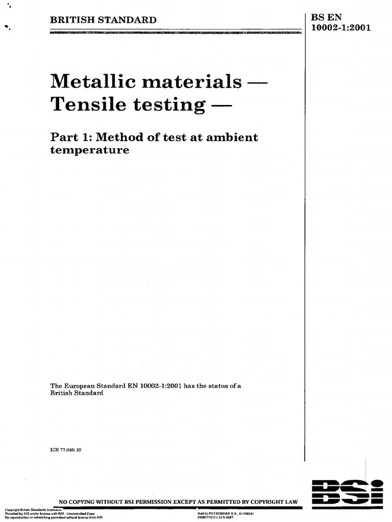 BS en 10002 1 2001 PDF | PDF