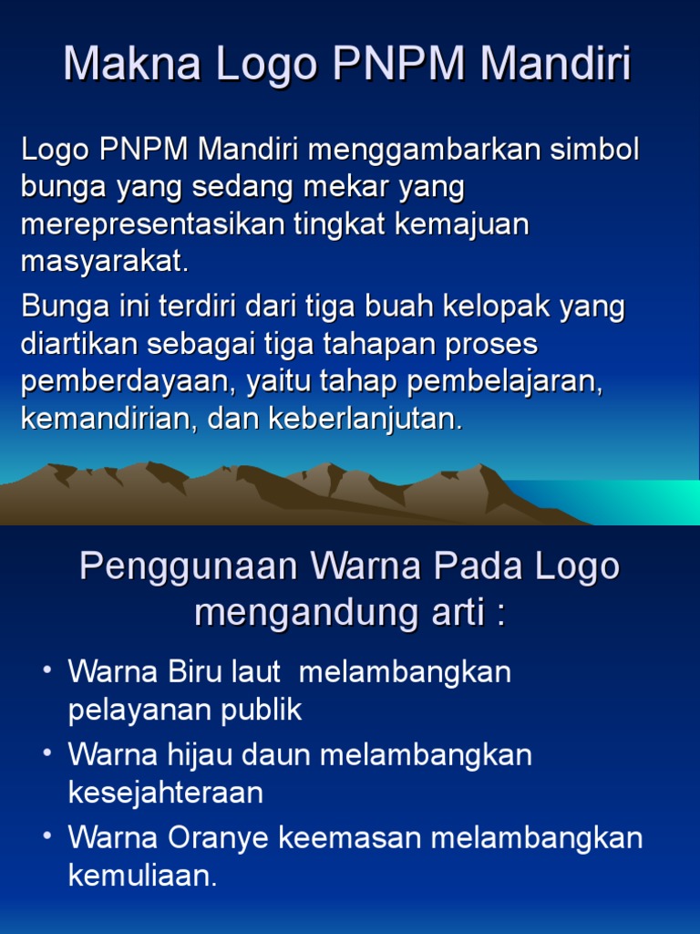 Makna Logo PNPM Mandiri dan Filosofinya | PDF | Karier & Perkembangan
