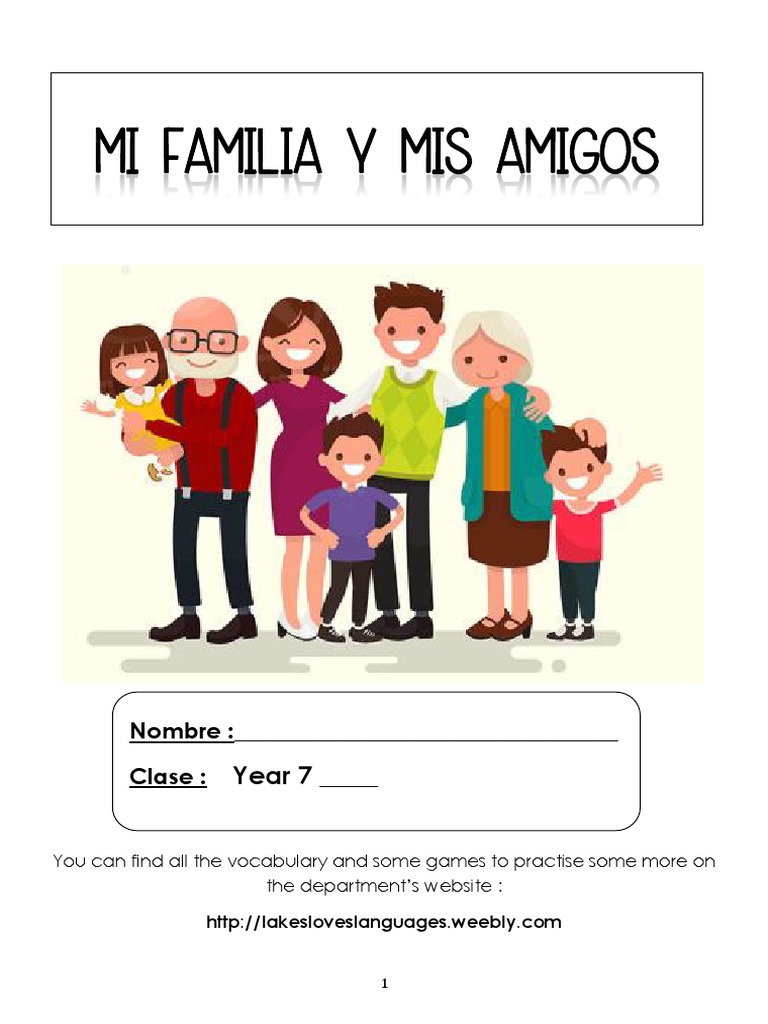 Mi Familia y Amigos en Español | PDF | Idiomas