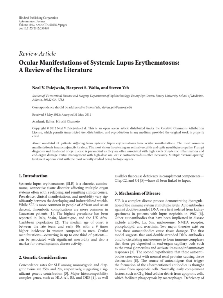 Ocular Manifestations of SLE | PDF | Systemic Lupus Erythematosus ...