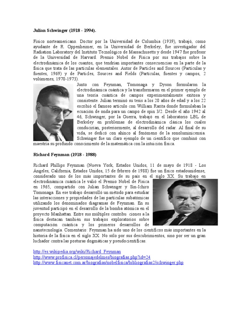 Julian Schwinger | PDF | Mecánica cuántica | Física