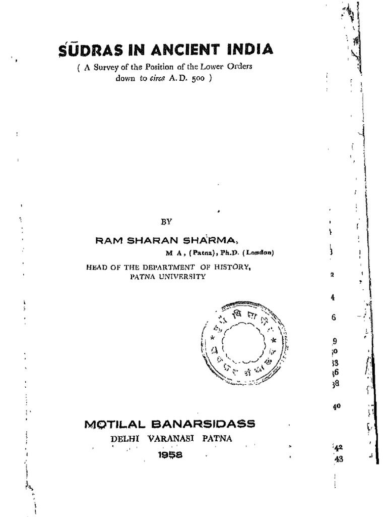 Sudras in Ancient India PDF | PDF