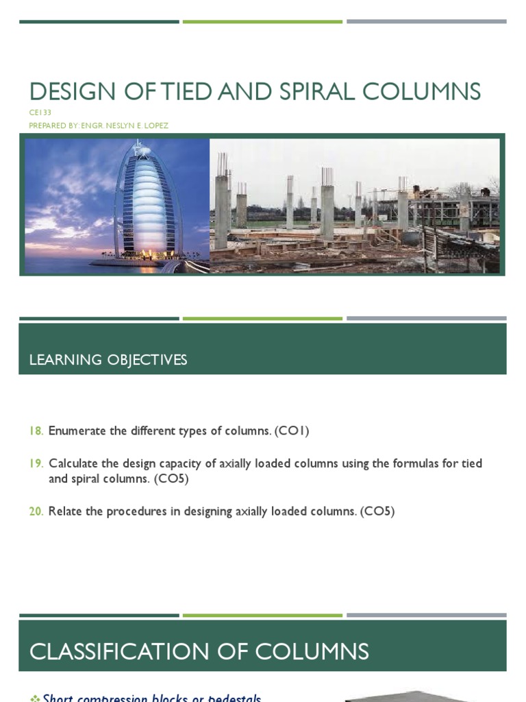 Tied vs Spiral Column Design Guide | PDF | Column | Chemical Product ...