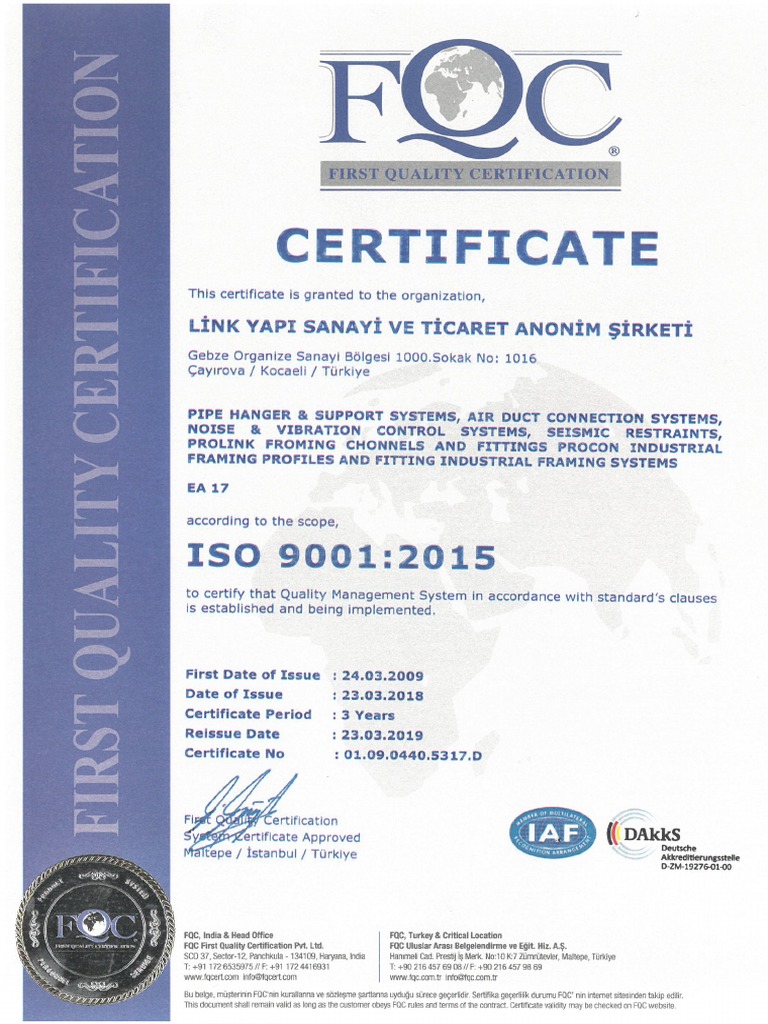 LINK - IsO Certificates | PDF