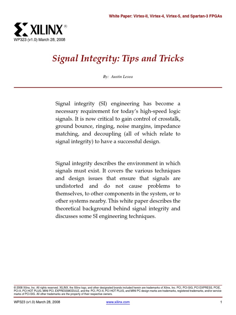 Signal Integrity: Tips and Tricks | PDF | Antenna (Radio) | Electrical ...