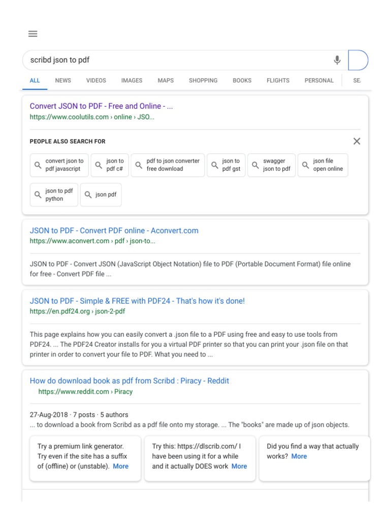 Scribd Json To PDF - Google Search | Download Free PDF | Json | Scribd