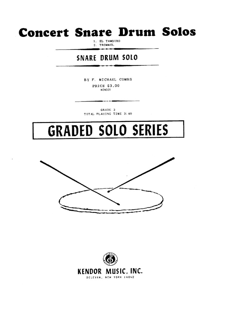 Michael Combs Concert Snare Drum Solos | PDF