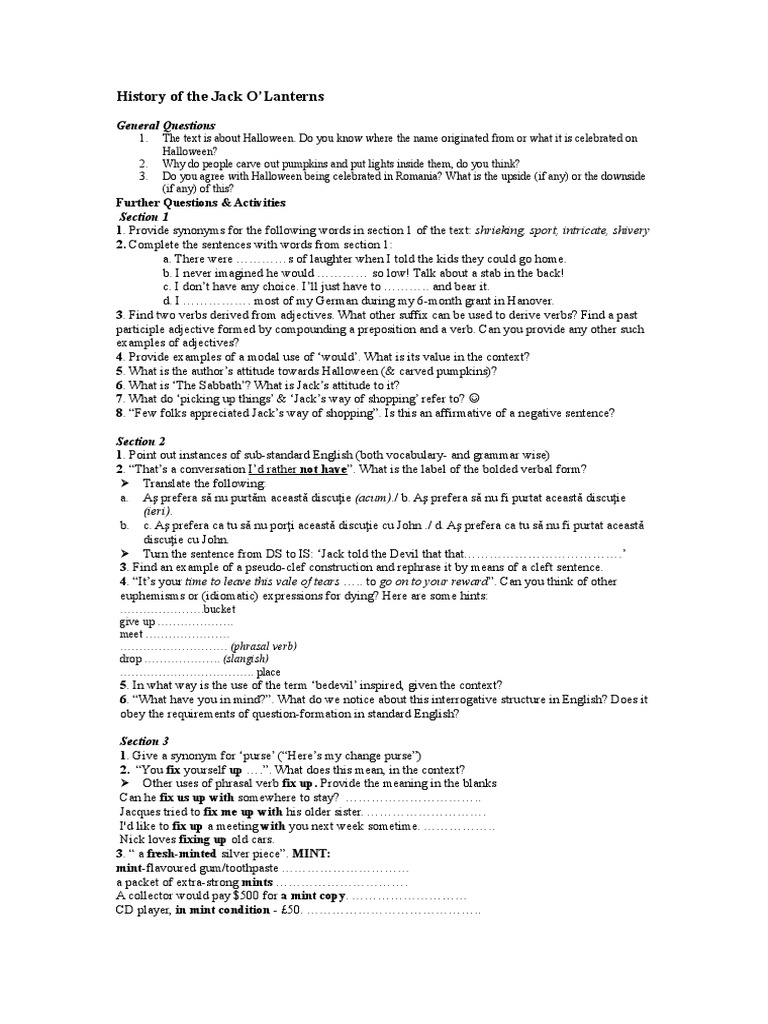 History of The Jack O'Lantern (PT Anul 1) | PDF