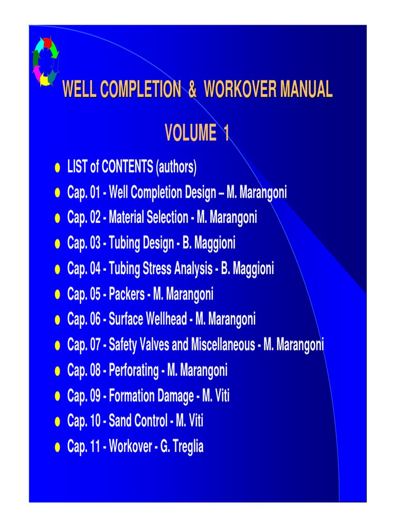 P1R8789A Well Completion Workover Manual Volume1 PDF | PDF | Oil Well ...