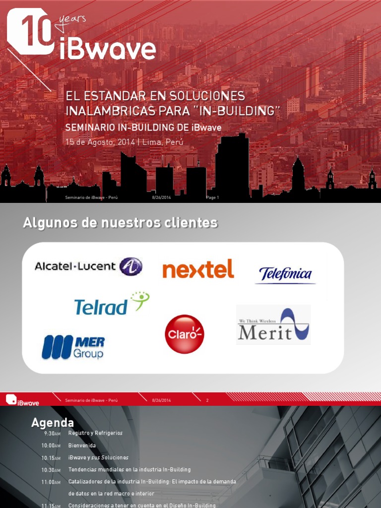 Seminario Ibwave en Peru Agosto 2014 PDF | PDF | Sprint Corporation | Lte (Telecomunicaciones)