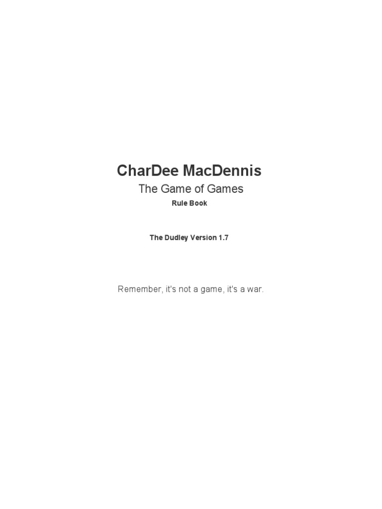 Chardee Macdennis: The Game of Games | PDF | Alcoholic Drinks | Drink