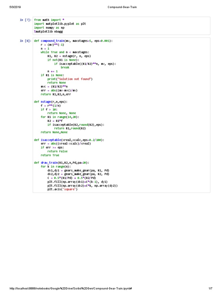Compound Gear Train Python | PDF | Gear | Mechanics