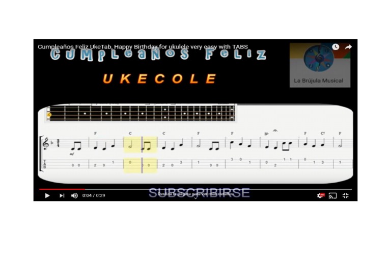 Cumpleaños Feliz Ukelele | PDF