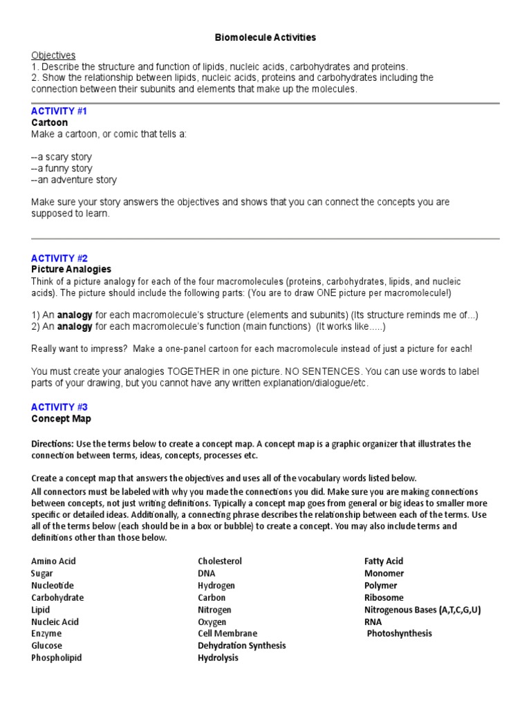 Biomolecule Activity | PDF | Macromolecules | Biomolecules