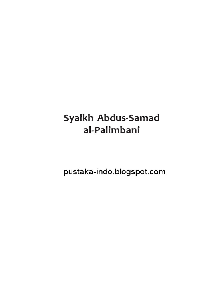 Syaikh Abdus-Samad Al-Palimbani PDF | PDF