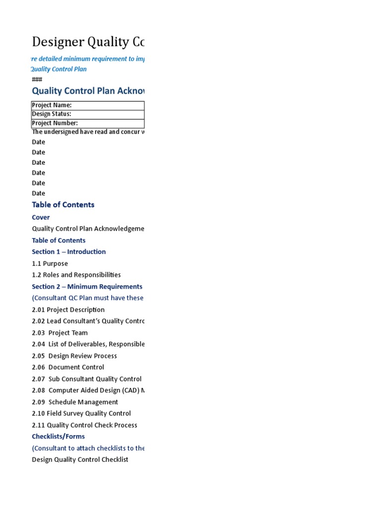 Qa QC Guidelines | PDF | Specification (Technical Standard) | Quality ...