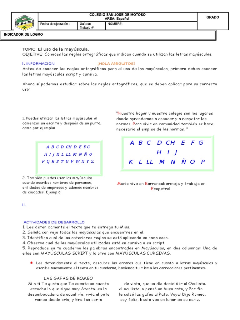 Uso de La Mayúscula | PDF | Ortografía