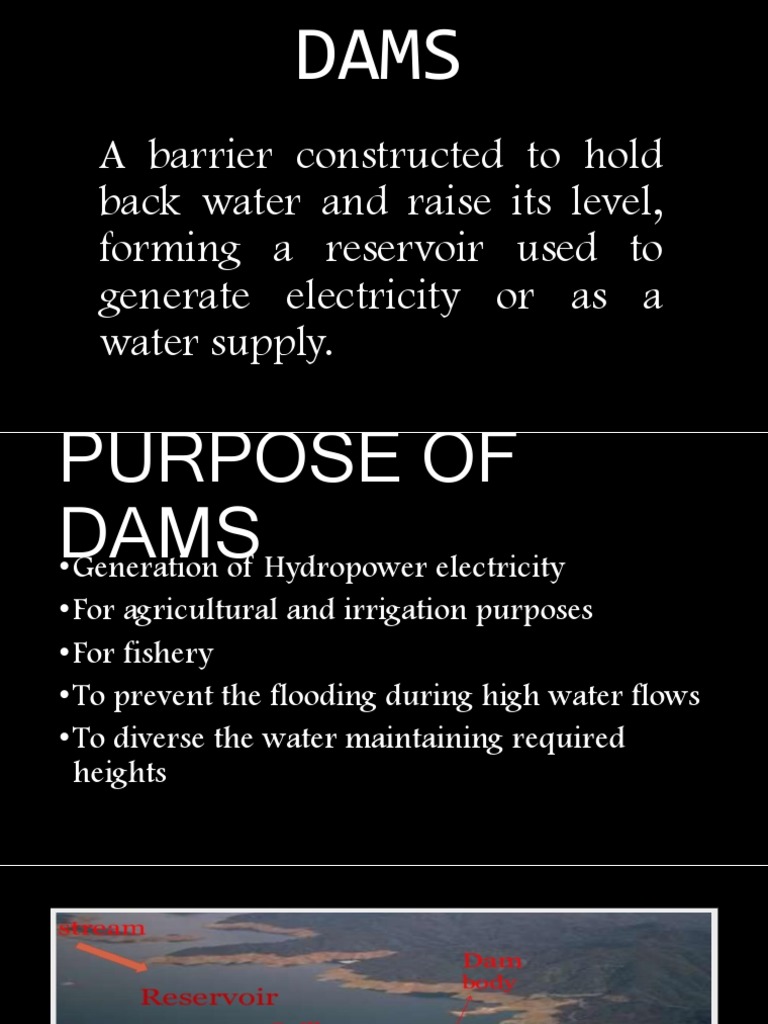 A Barrier Constructed To Hold Back Water and Raise Its Level, Forming A ...